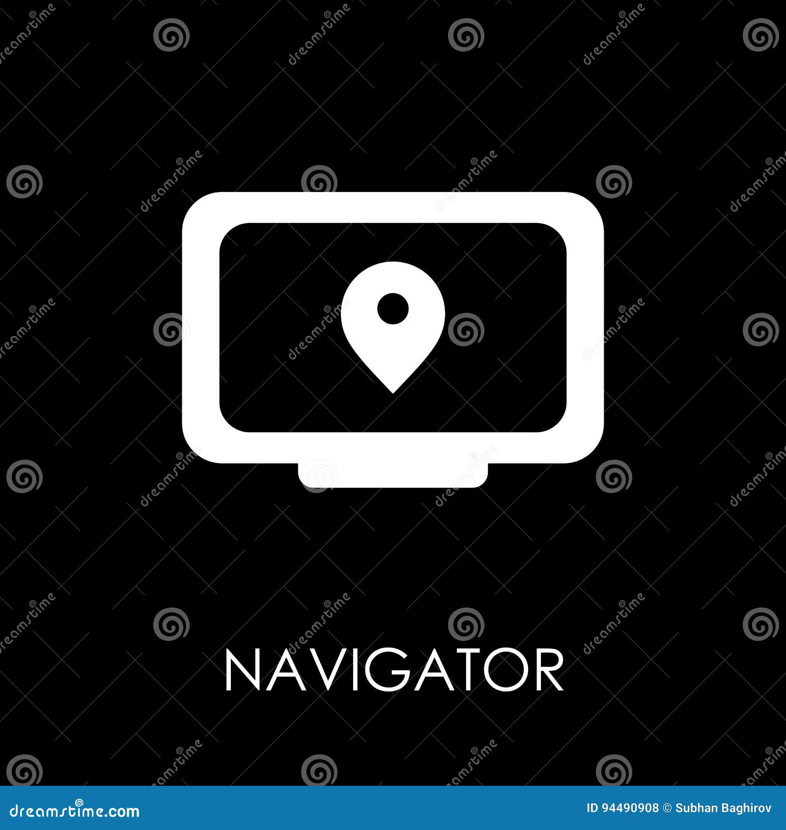 Navigator Icon Symbol Flat Style Vector Illustration Stock Vector ...