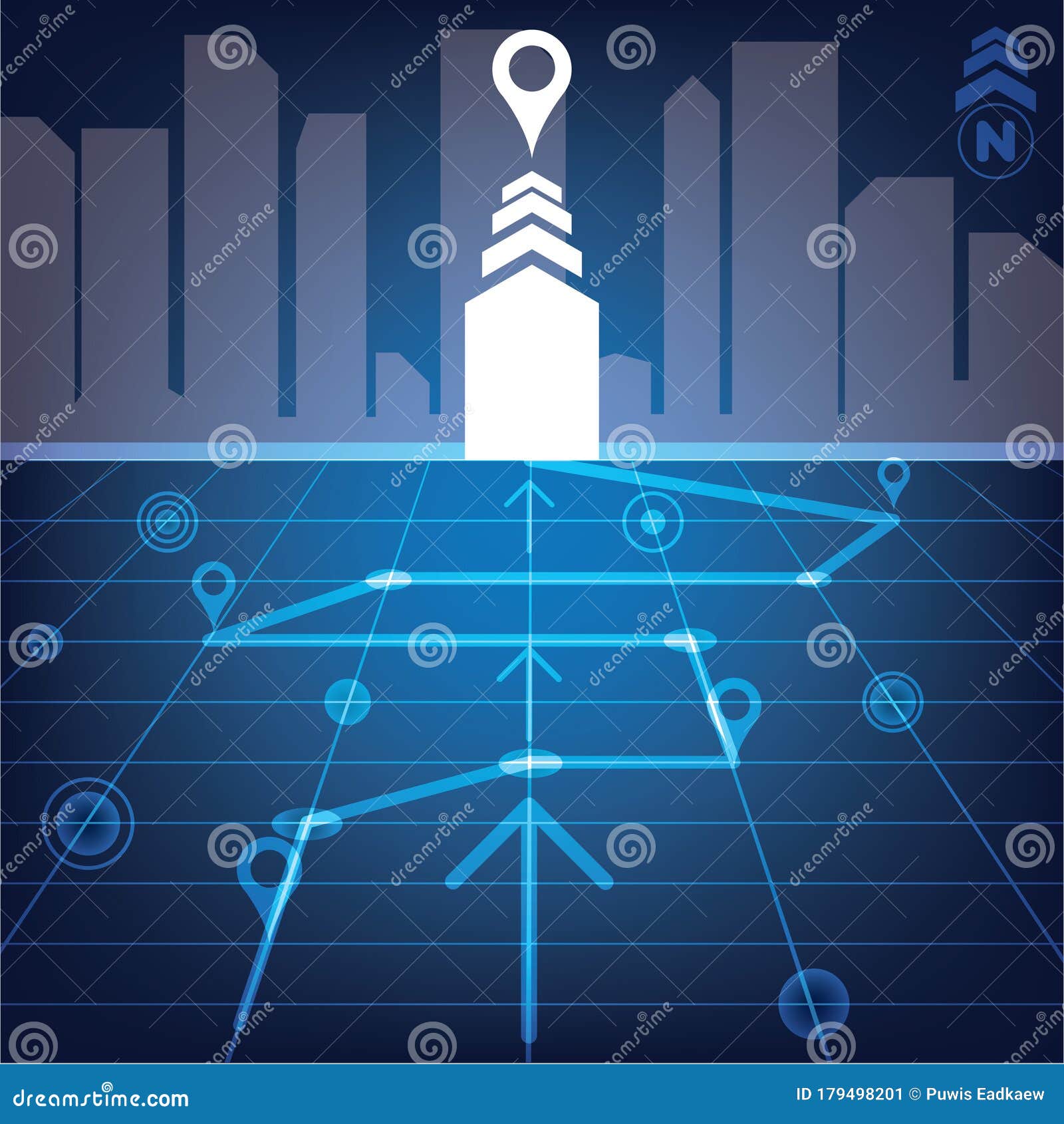 Navigator stock vector. Illustration of path, application - 179498201