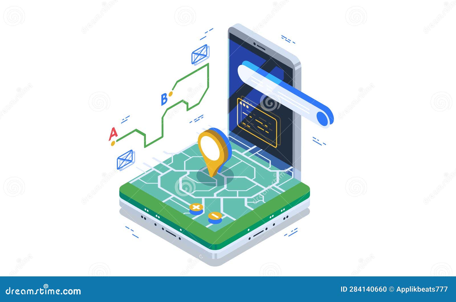 Navigator, Online Navigation System. Data Visualization Concept. 3d ...