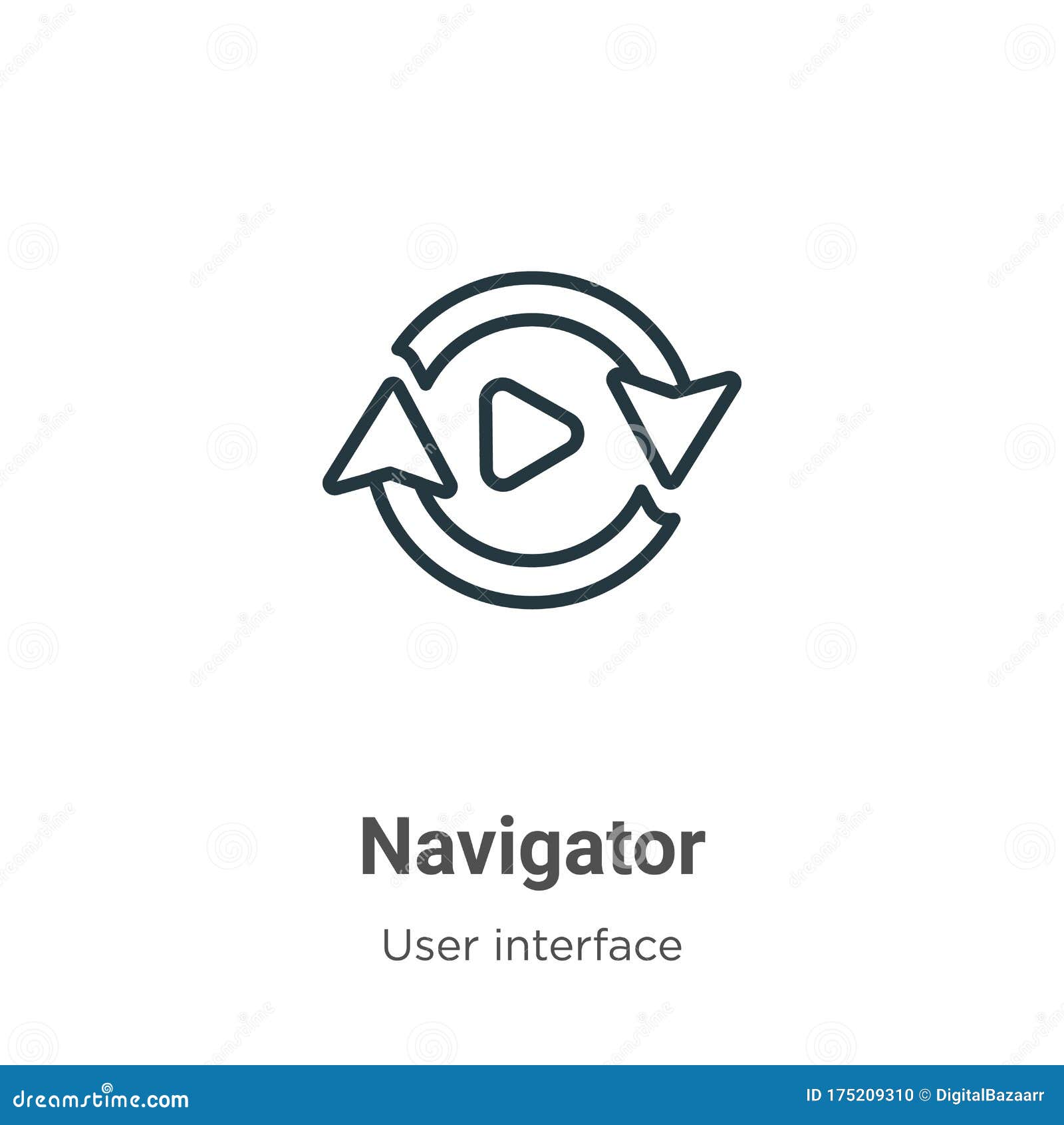 Navigator Outline Vector Icon. Thin Line Black Navigator Icon, Flat ...