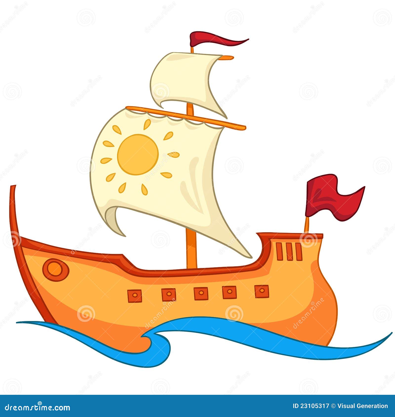 Navio Dos Desenhos Animados Ilustração do Vetor - Ilustração de ninho ...