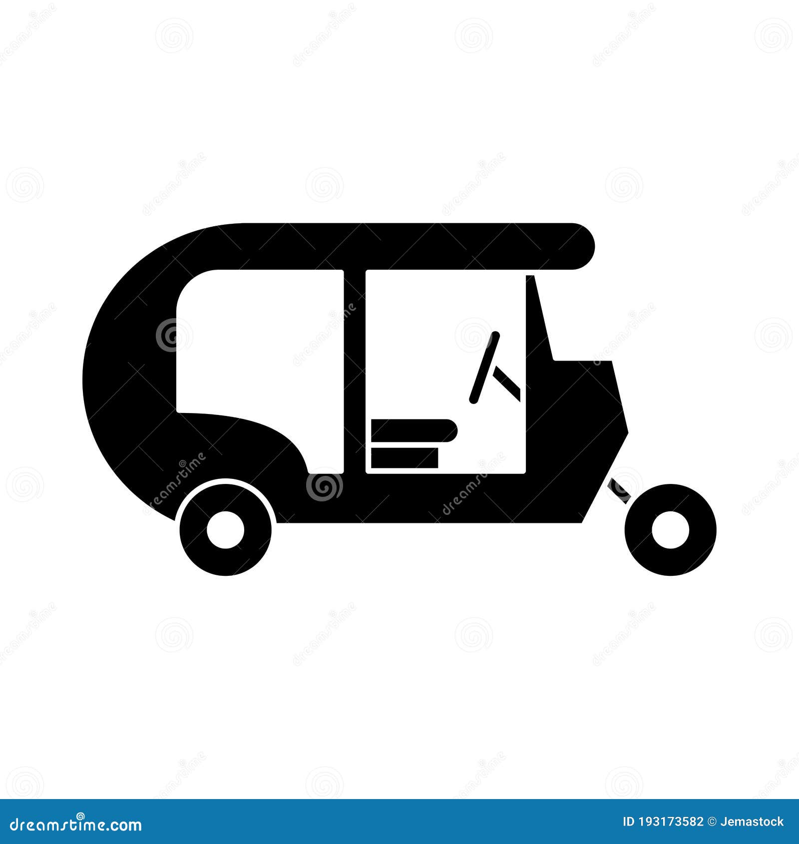 Navratri Rickshaw Silhouette Style Icon Stock Vector - Illustration of ...