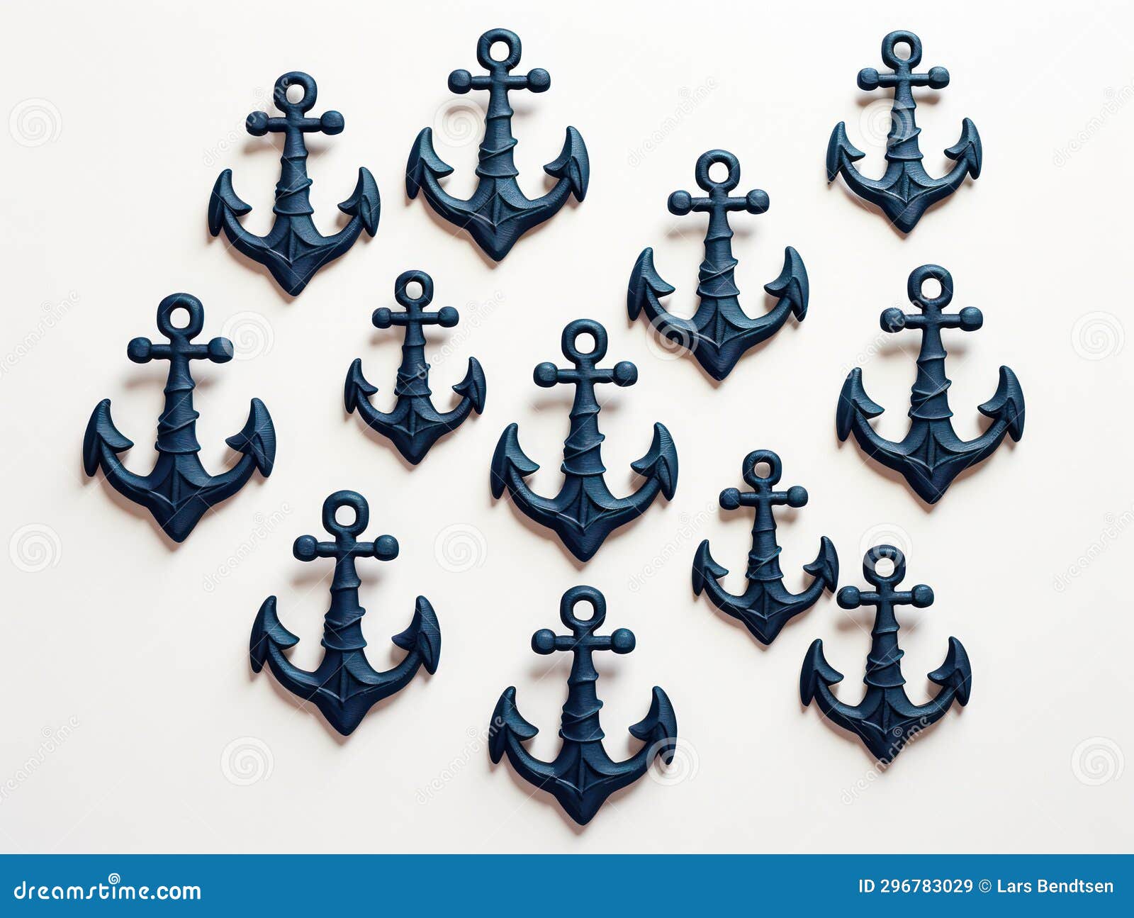 Navy Blue Anchor-shaped Stickers on White Transparency. - AI Generated ...