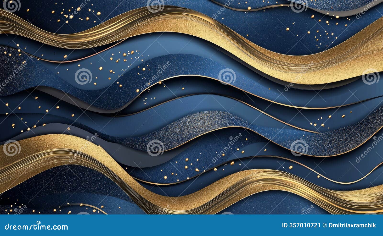 A Navy Blue Canvas Highlighted by a Blue and Golden Bokeh Light Effect ...