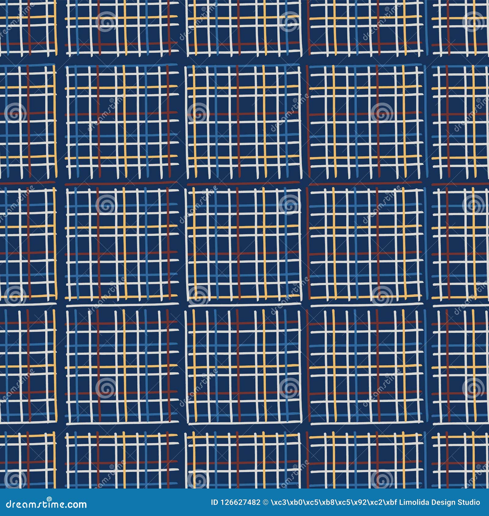 Navy Blue Criss Cross Weave Hand Drawn Vector Pattern Background Stock ...