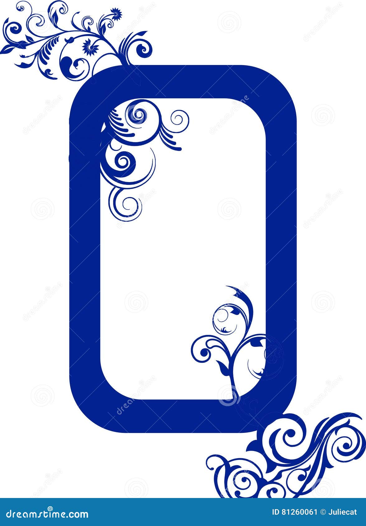Navy blue decorative frame stock illustration. Illustration of pattern ...