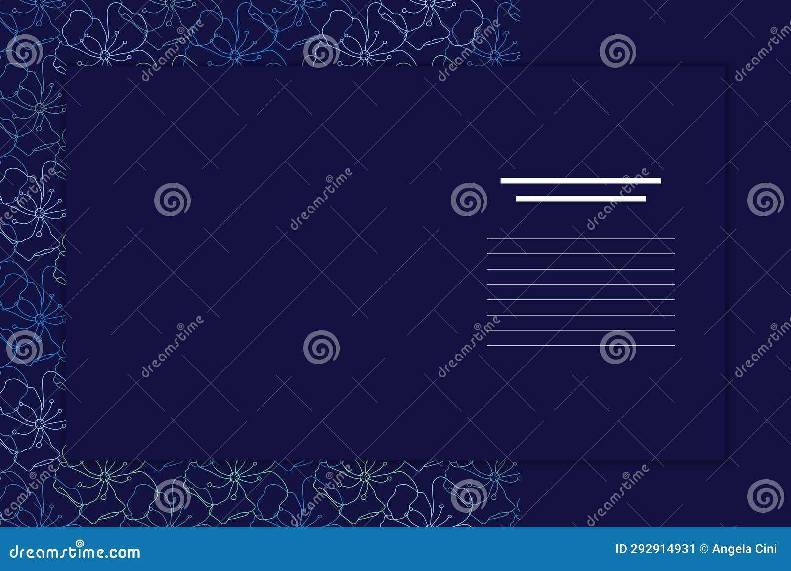 Navy Blue Floral Frame or Border Background Stock Illustration ...