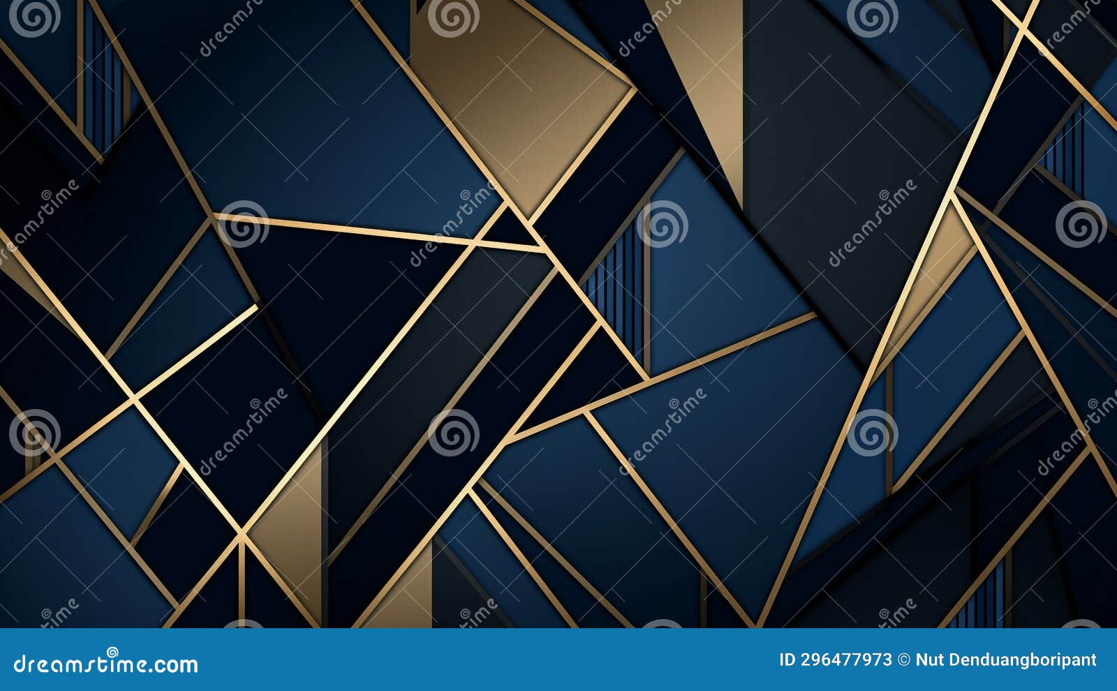 Navy Blue and Gold Geometric Lines Abstract Pattern Background Stock ...