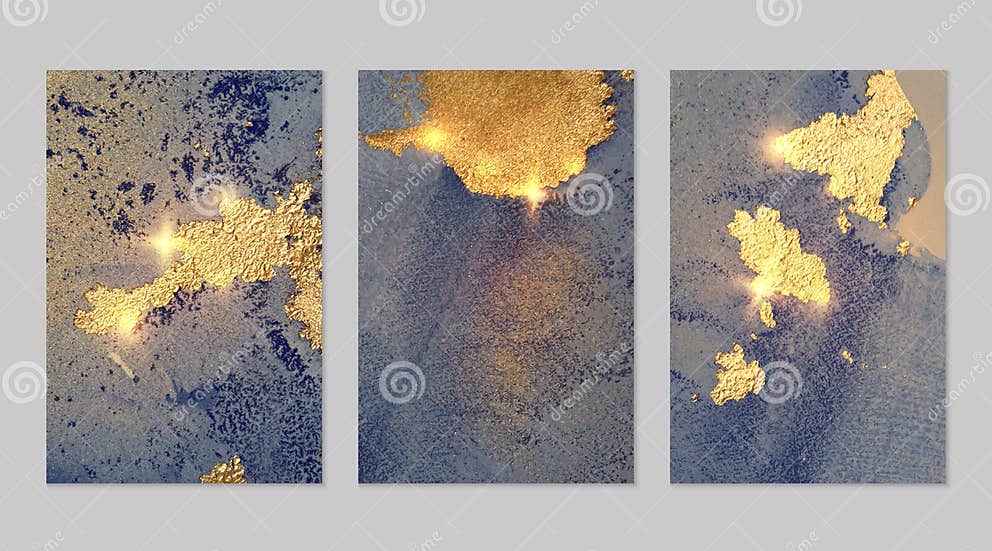 Navy Blue and Gold Pattern with Texture of Geode and Sparkles Stock ...