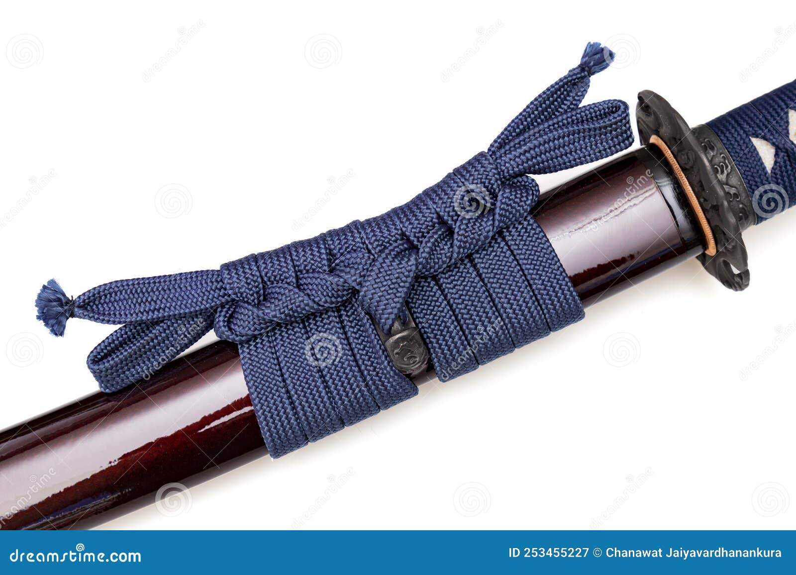 Sageo Cord For Tie The Scabbard Of Japanese Sword Isolated In White ...