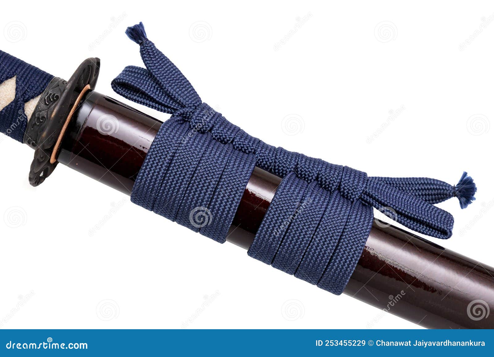 Sageo Cord For Tie The Scabbard Of Japanese Sword Isolated In White ...