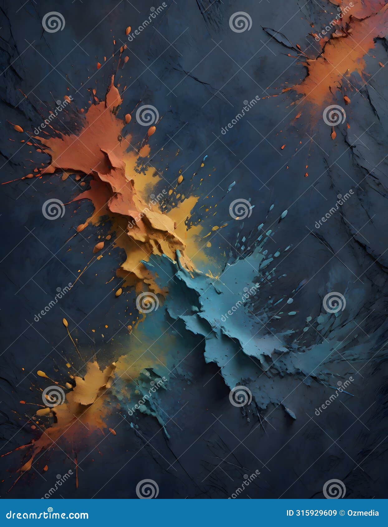 Navy Blue Stucco Texture Enriched with Golden Blue Highlights ...