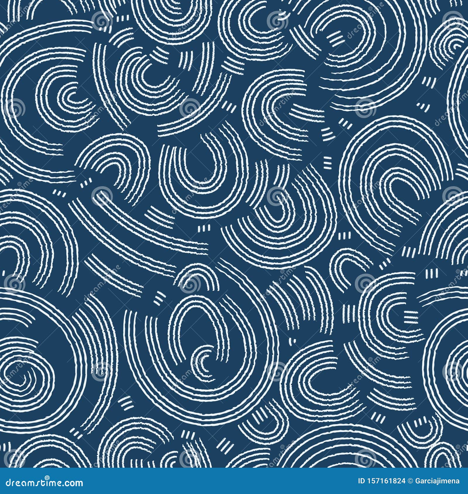 Navy Blue Swirling Lines Seamless Pattern Background Design. Stock ...