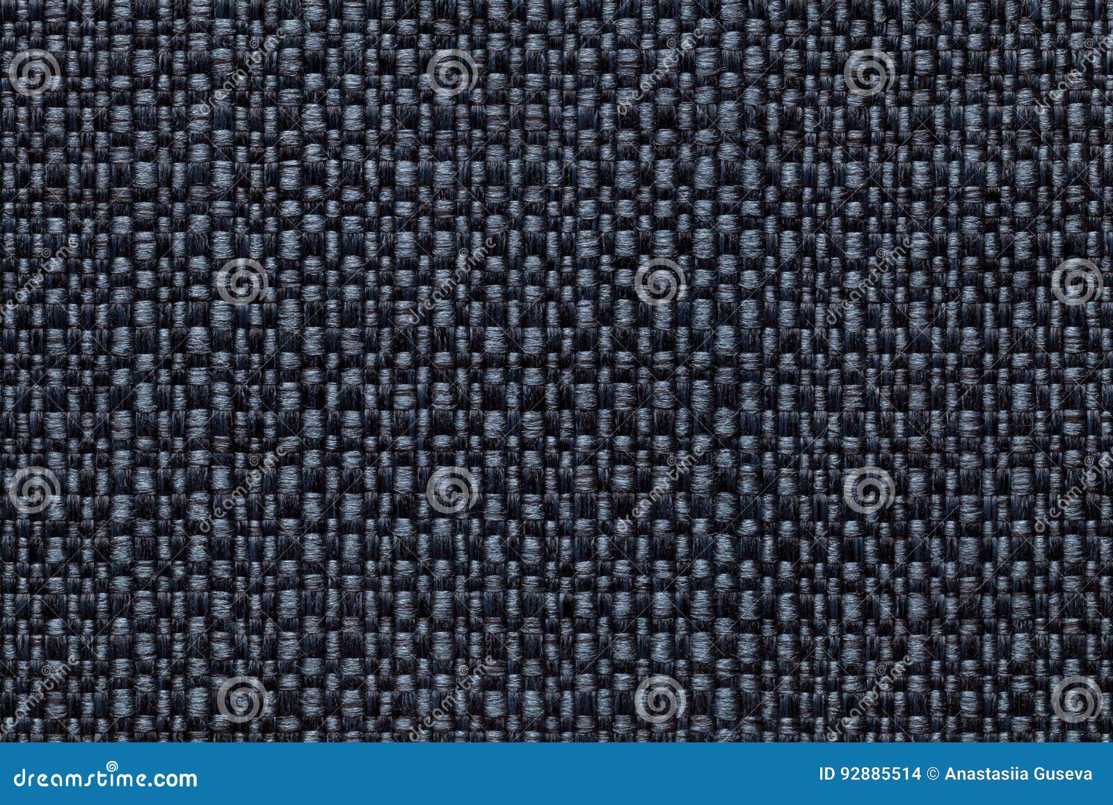 Navy Blue Textile Background with Checkered Pattern, Closeup. Structure ...