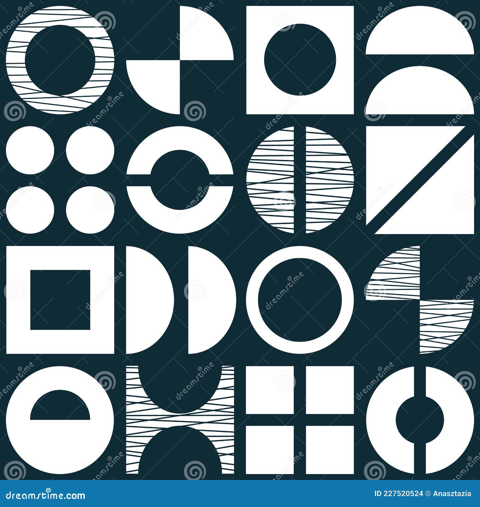 Navy Blue and White Geometric Shapes Pattern Stock Illustration ...