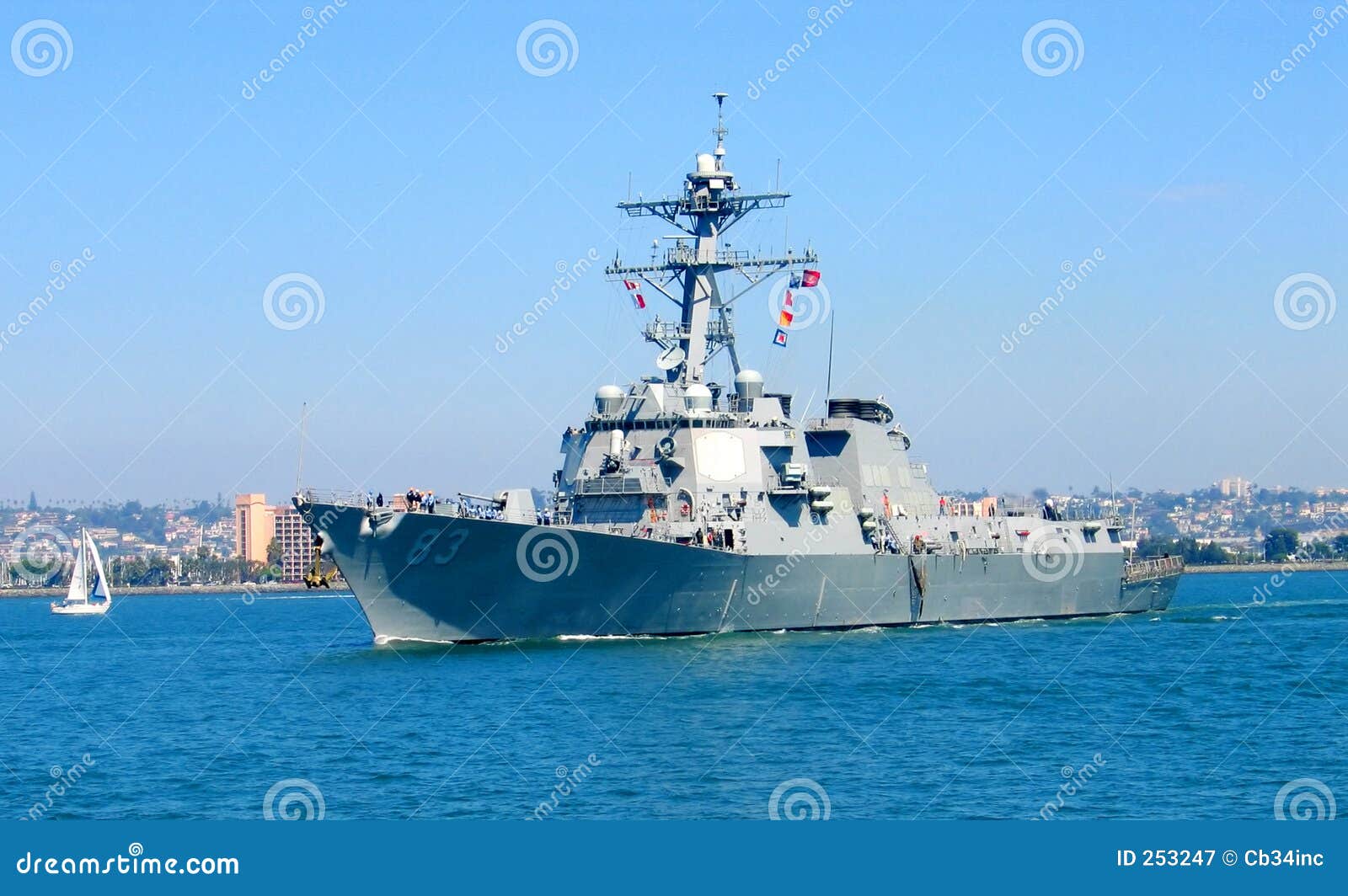 Navy boat stock image. Image of anchor, destroyer, boat - 253247