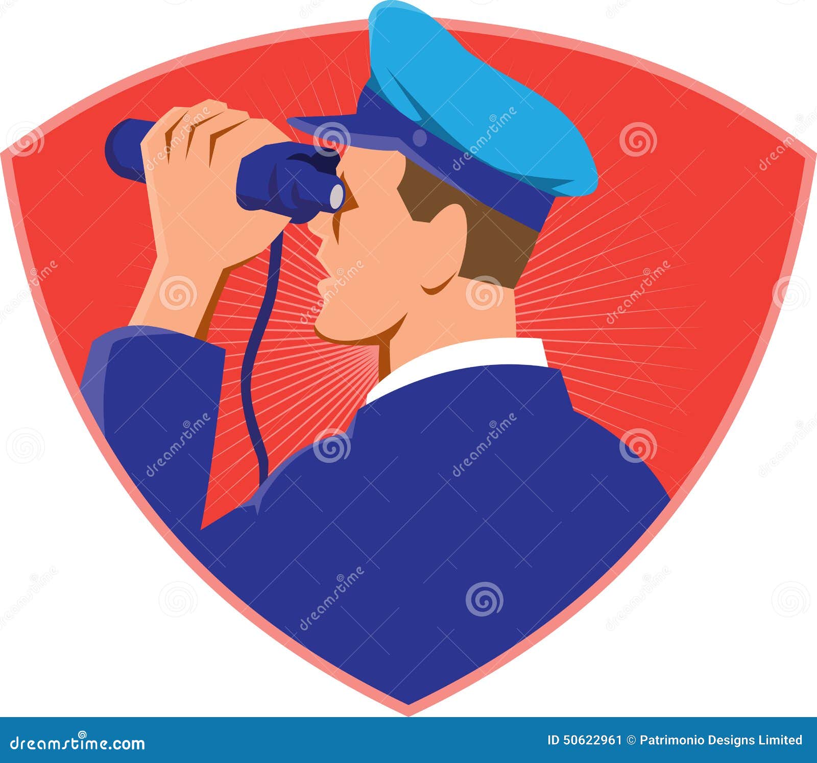 Navy Captain Or Boat Captain Avatar Freehand Seamless Pattern Set ...