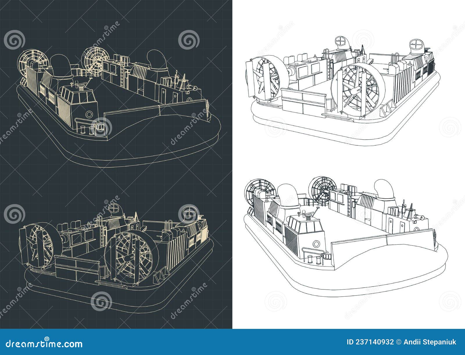 Navy Carrier Hovercraft Drawings Stock Vector - Illustration of ...
