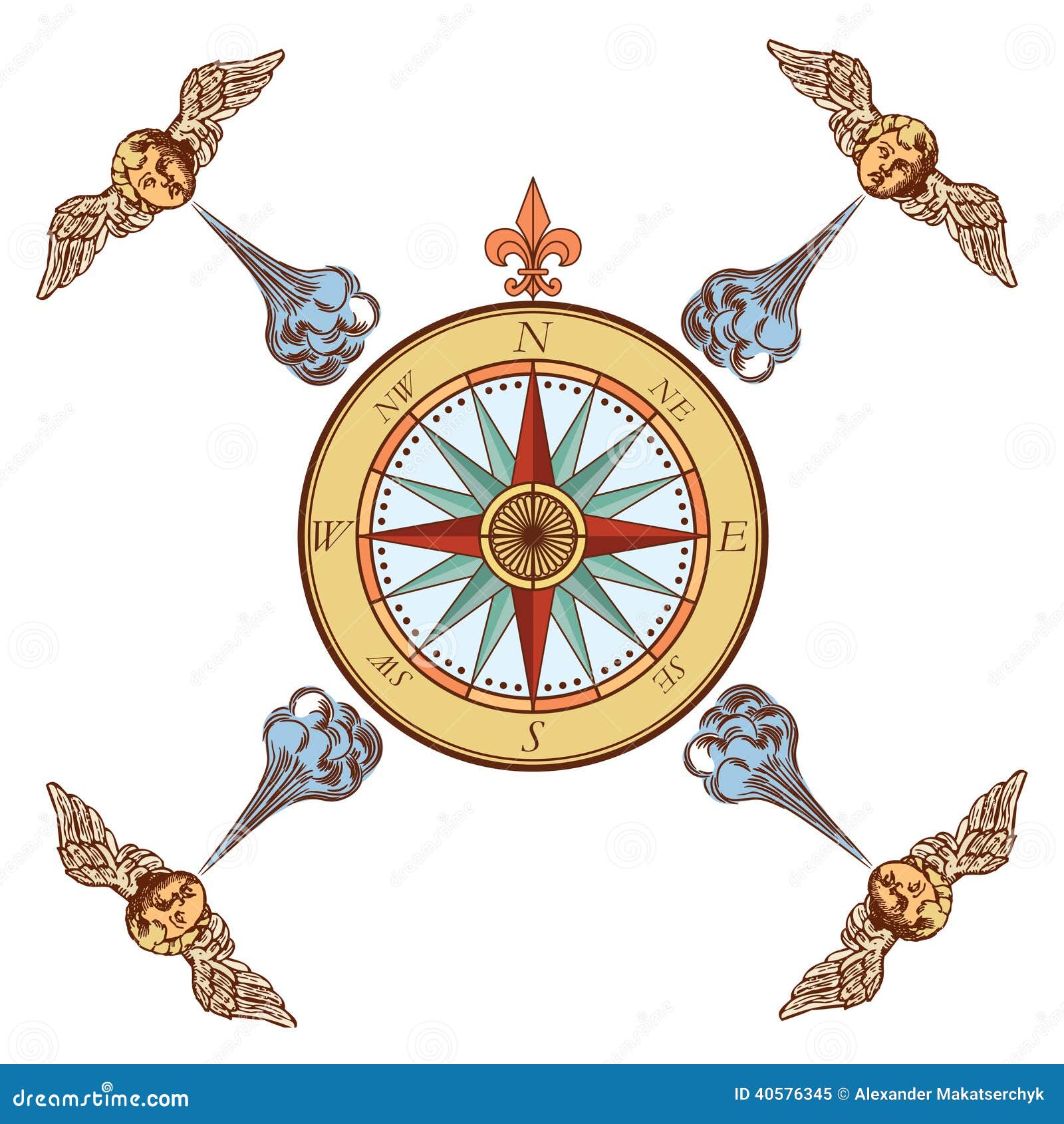Fancy Compass Rose Clip Art