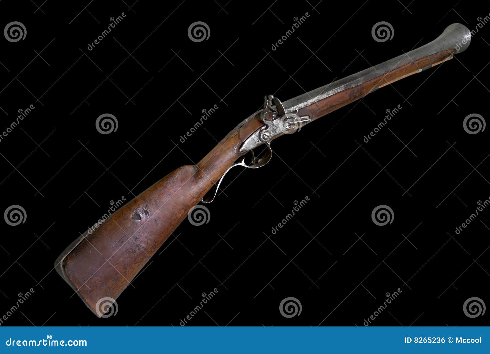 Navy Flint Musket (gun) On Black Stock Photo - Image of century ...