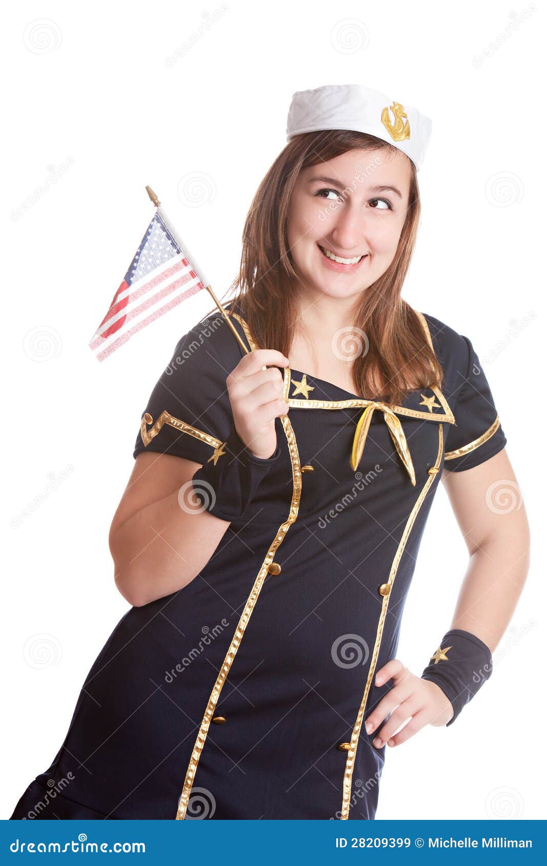 Navy Girl stock image. Image of america, smiling, isolated - 28209399