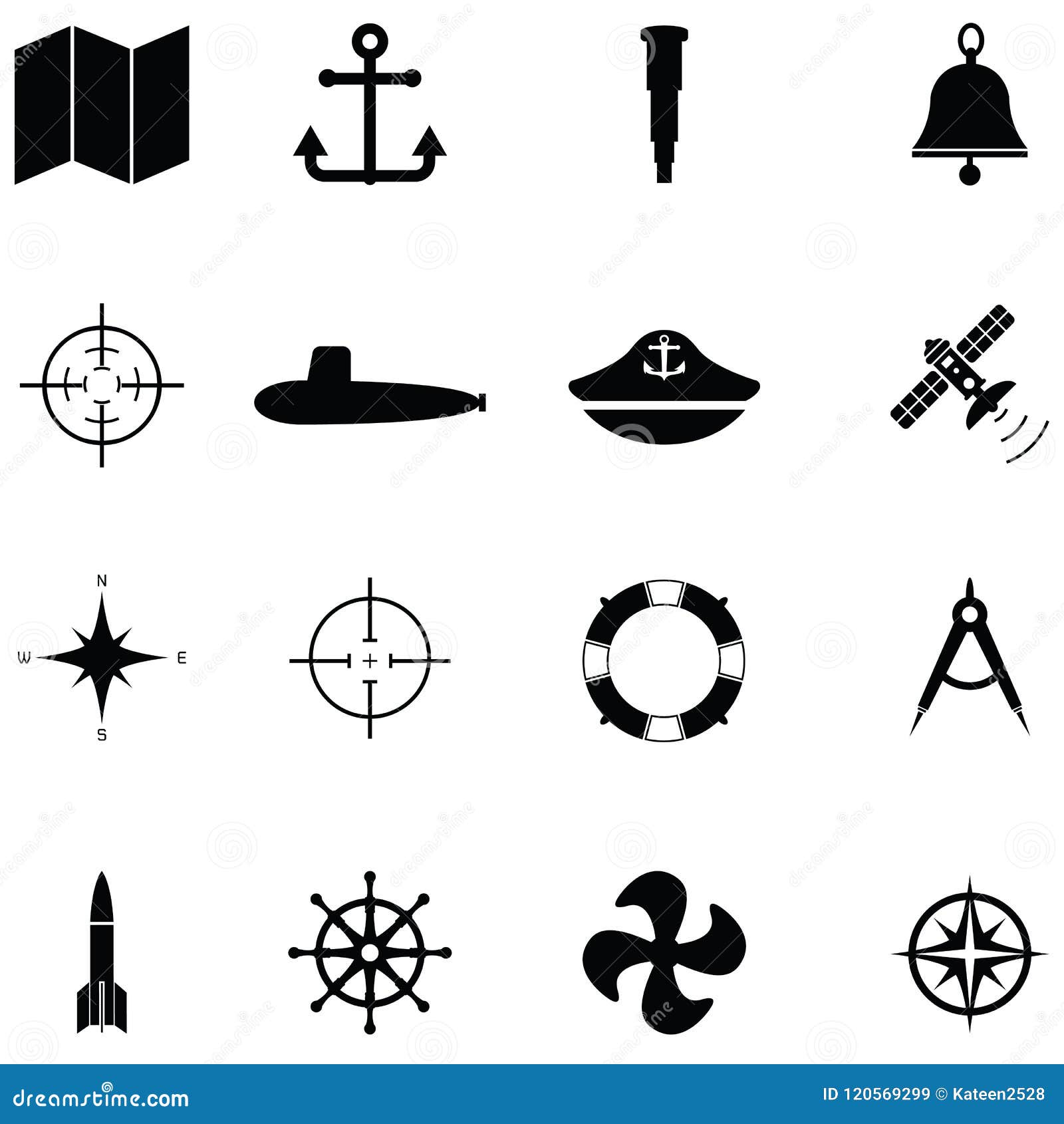 Navy icon set stock vector. Illustration of navy, flat - 120569299