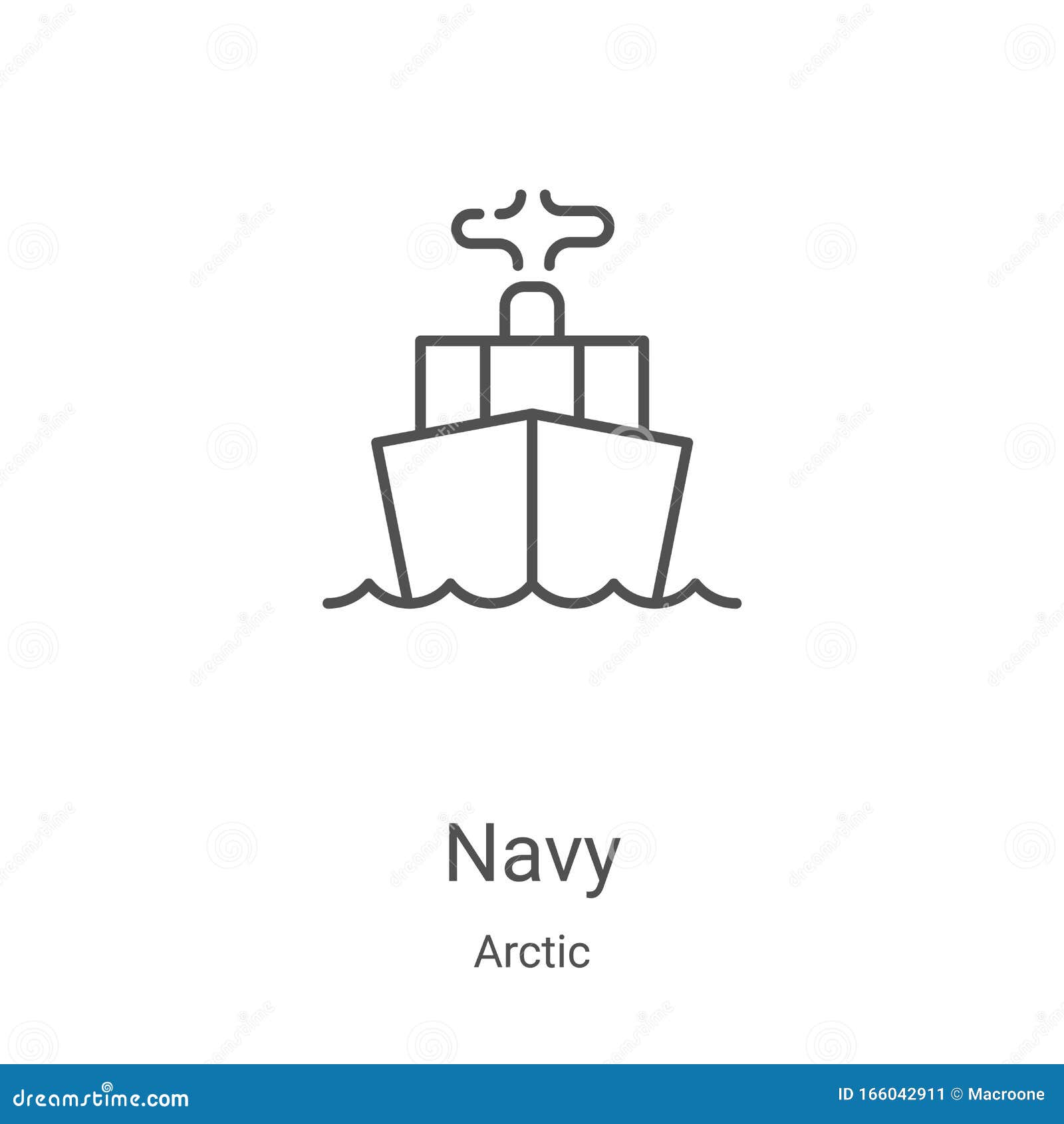 Navy Icon Vector from Arctic Collection. Thin Line Navy Outline Icon ...