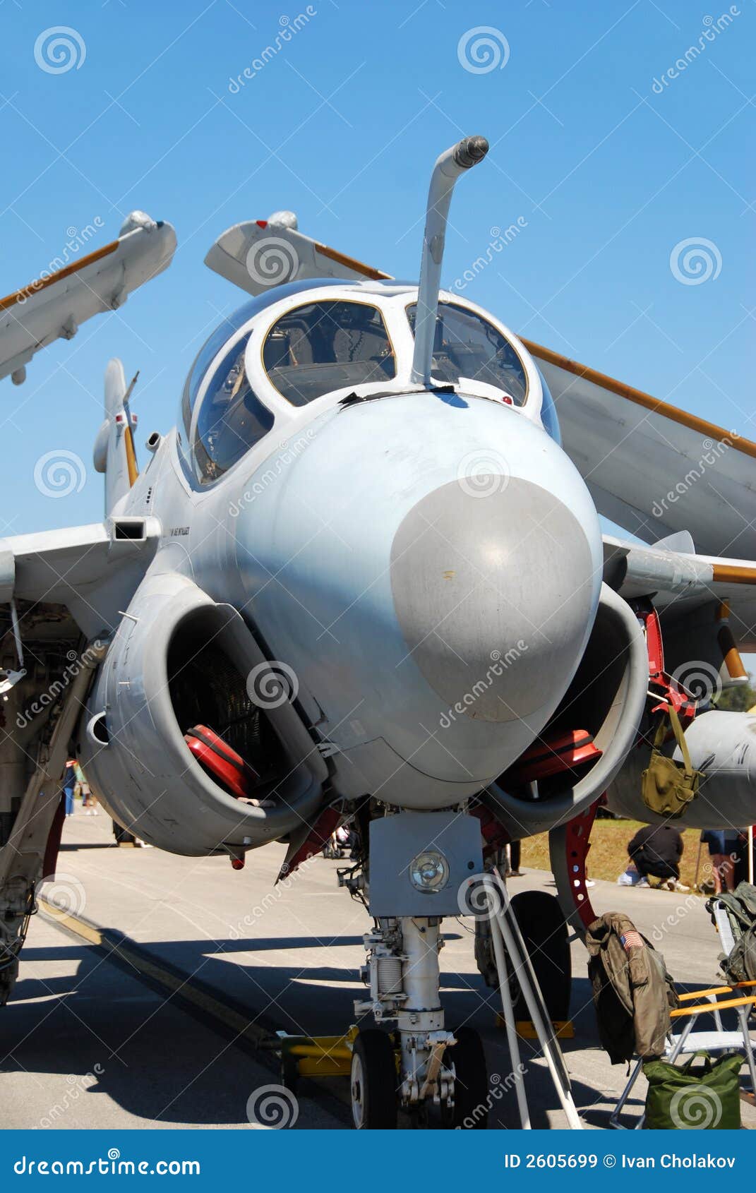 Navy jet folded wings stock image. Image of aviation, grey - 2605699