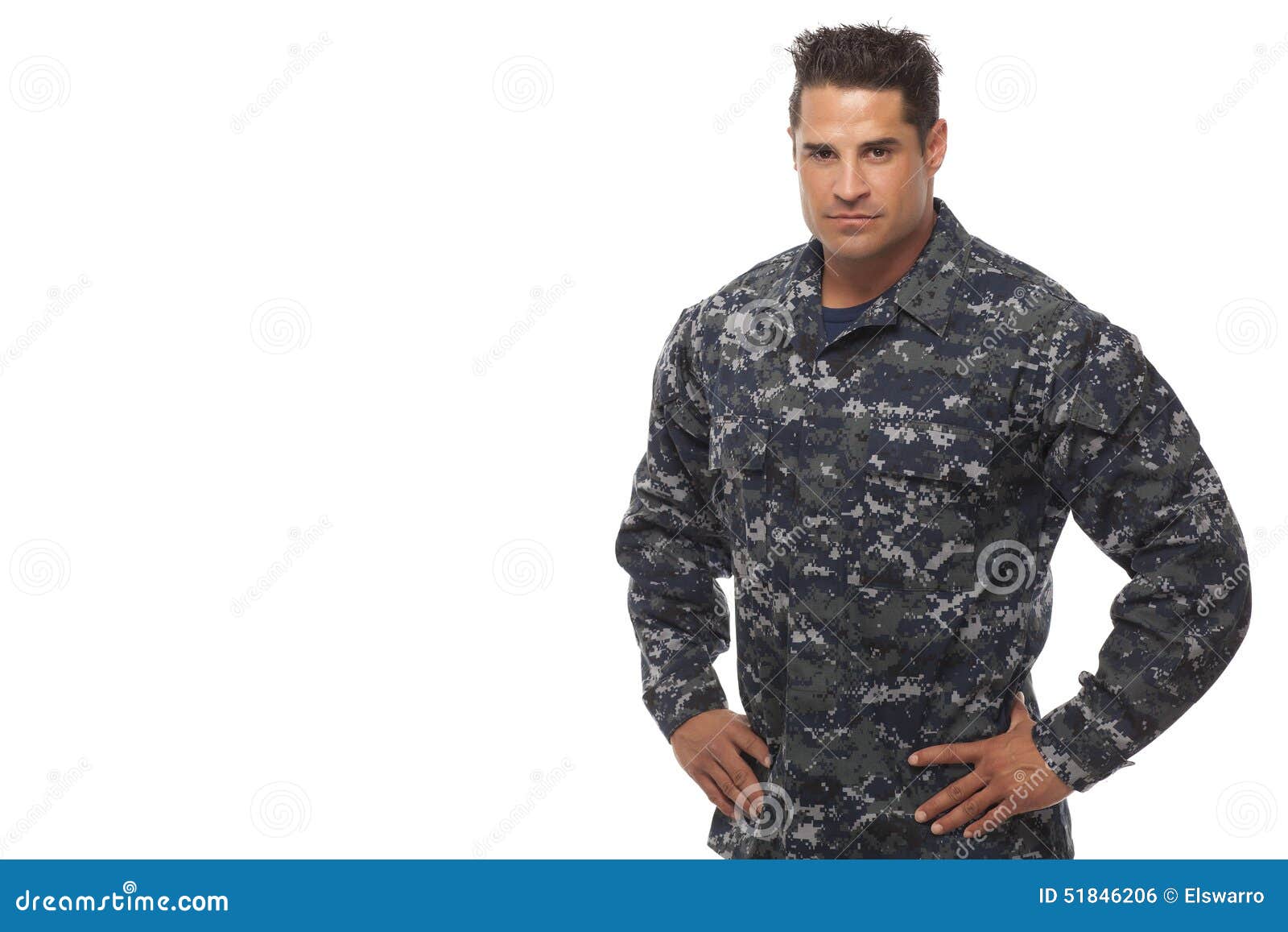 Navy Man with Hands on Hips Stock Photo - Image of portrait, adult ...