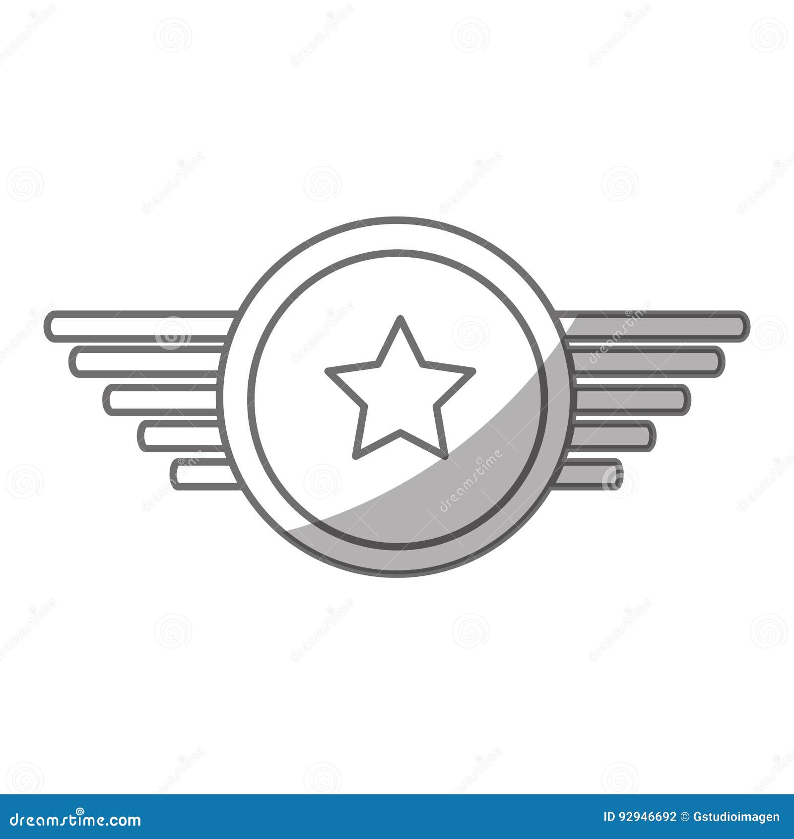 Navy medal with wings stock vector. Illustration of military - 92946692