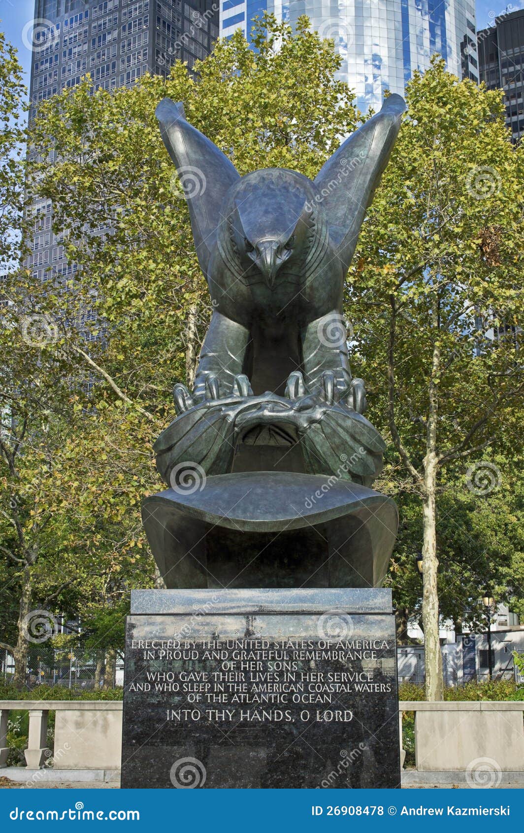 Navy Memorial Eagle Battery Park Editorial Stock Photo - Image of ...