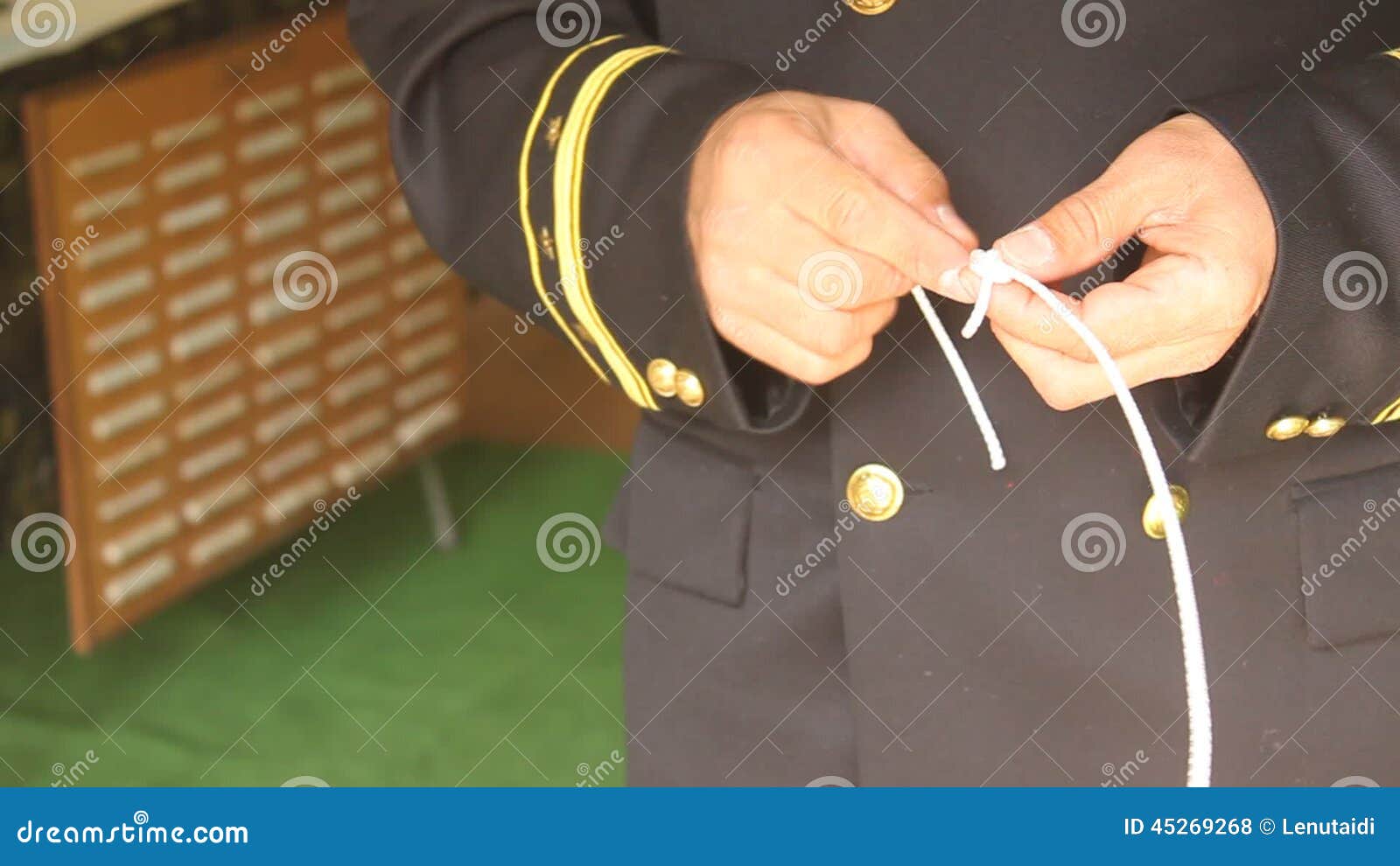 Navy officer making knots stock footage. Video of hands - 45269268