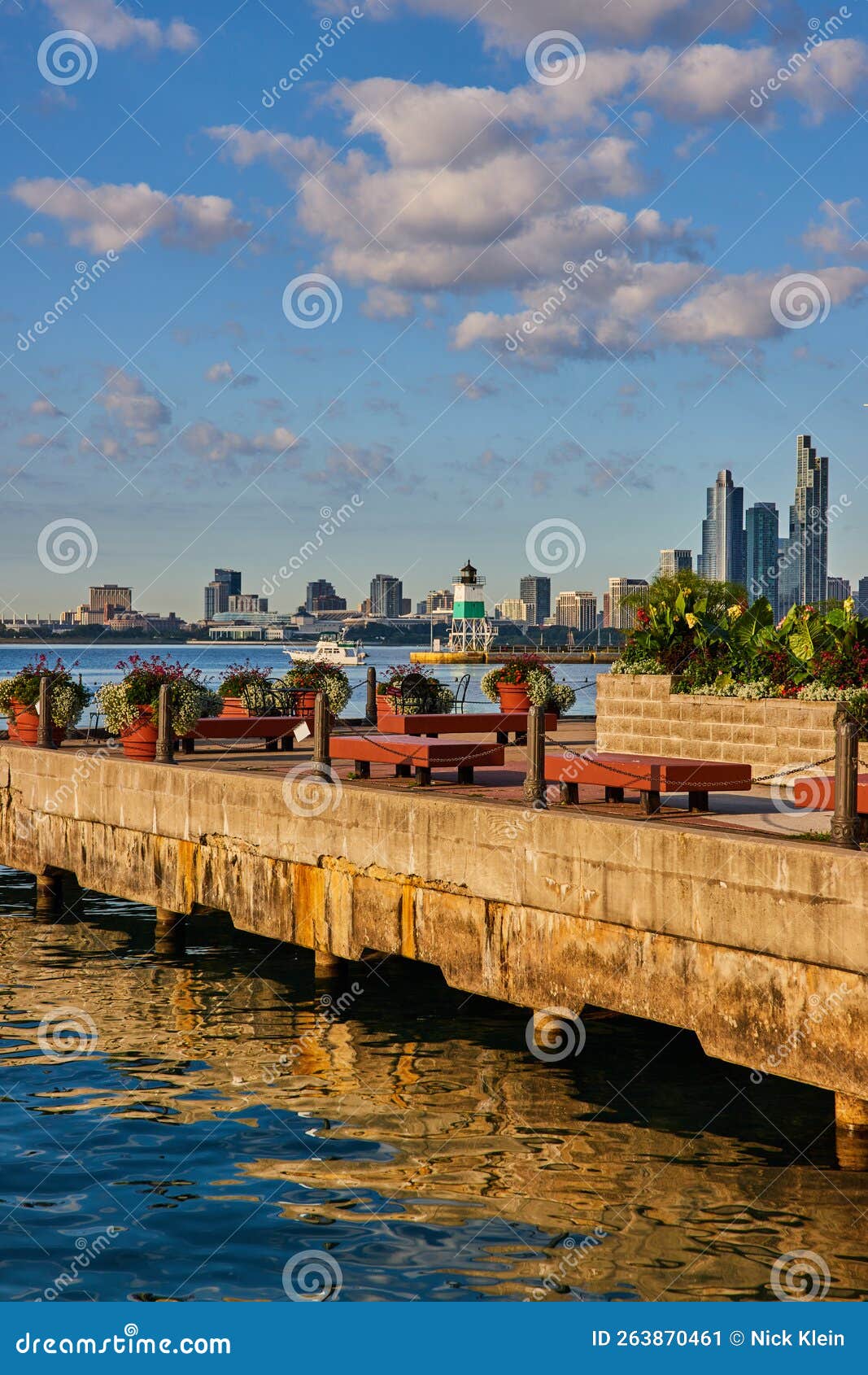 Navy Pier in Chicago with View of Skyline Editorial Photo - Image of ...