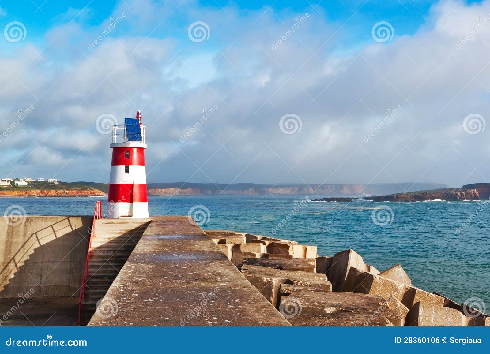 Navy Pier with Lighthouse and Views of the Coastline. Stock Photo ...