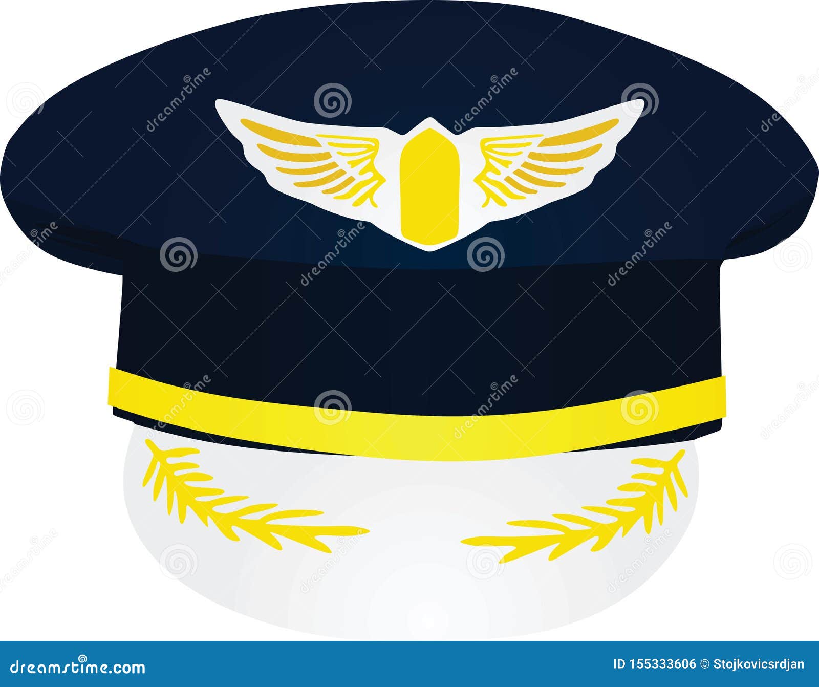 Navy Pilot`s hat stock vector. Illustration of flight - 155333606