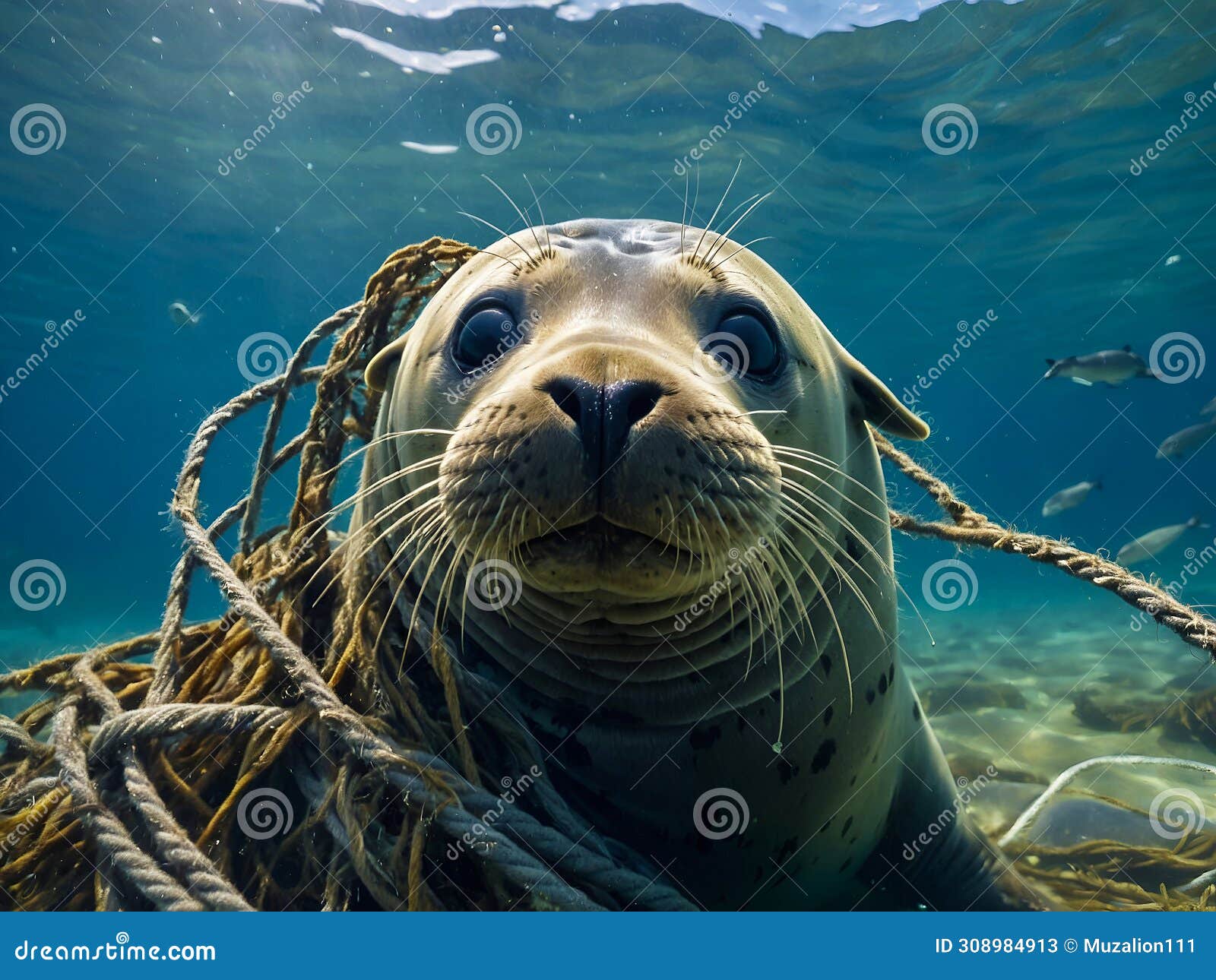 A Navy Seal Entangled in Nets Stock Illustration - Illustration of ...