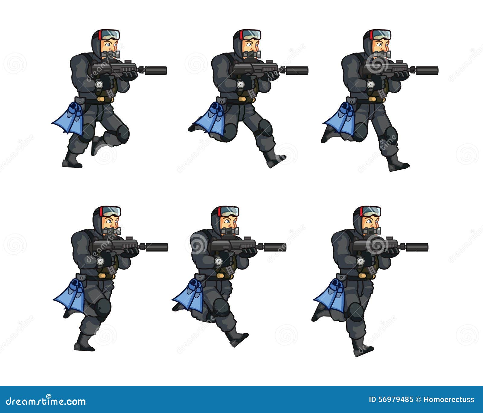 Navy Seal Game Animation Sprite Stock Vector - Illustration of guard ...