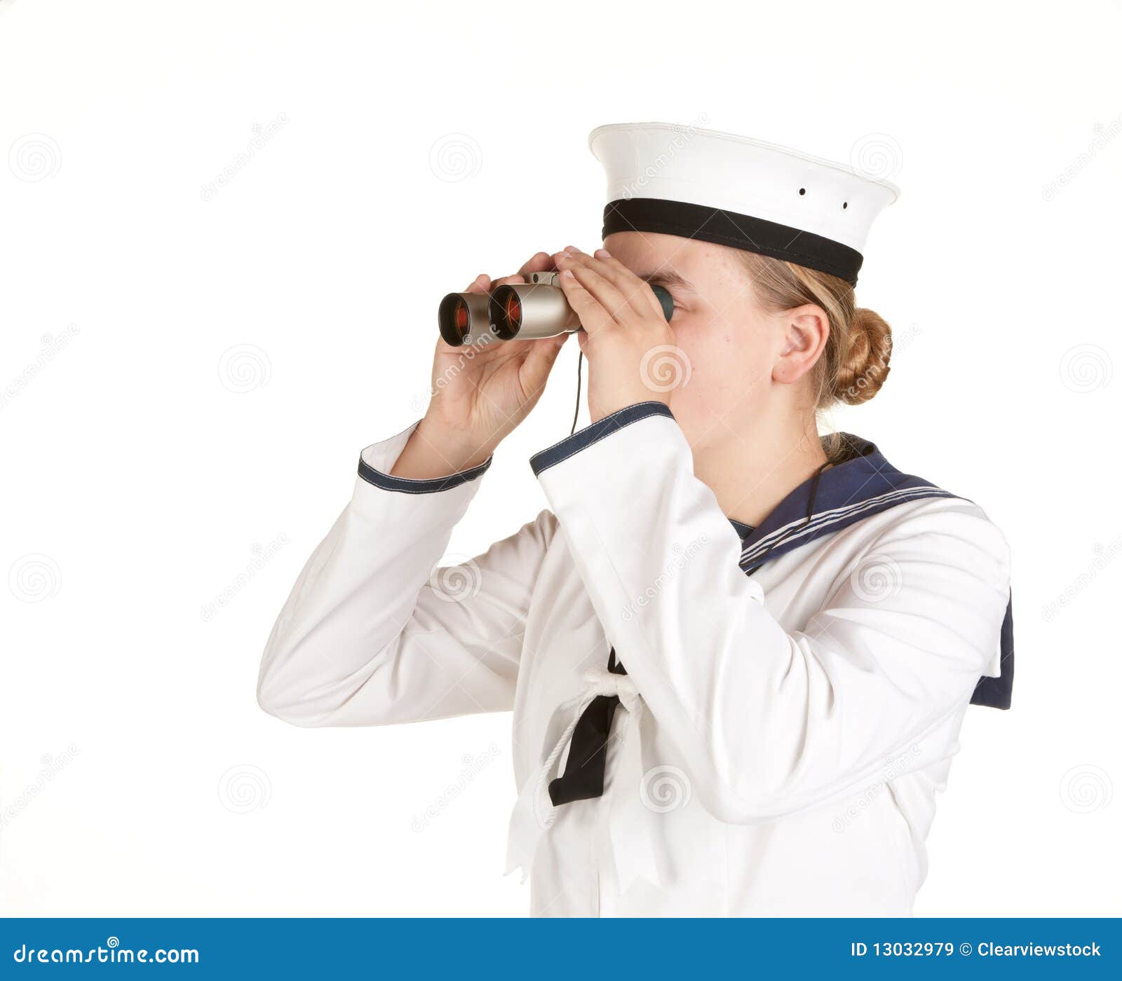 Navy Seaman with Binoculars Stock Image - Image of sailor, teenager ...