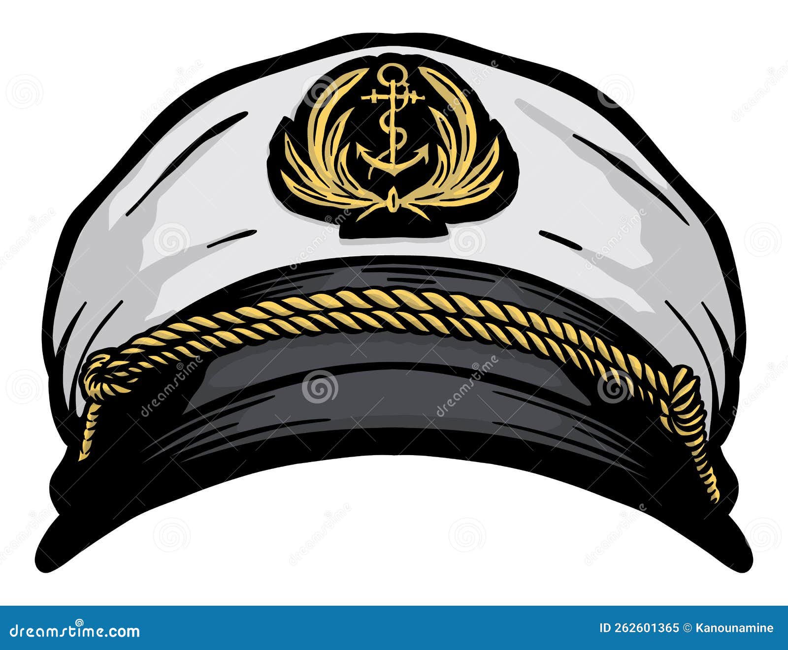 Navy Ship Captain Hat - Vector Illustration Stock Vector - Illustration ...