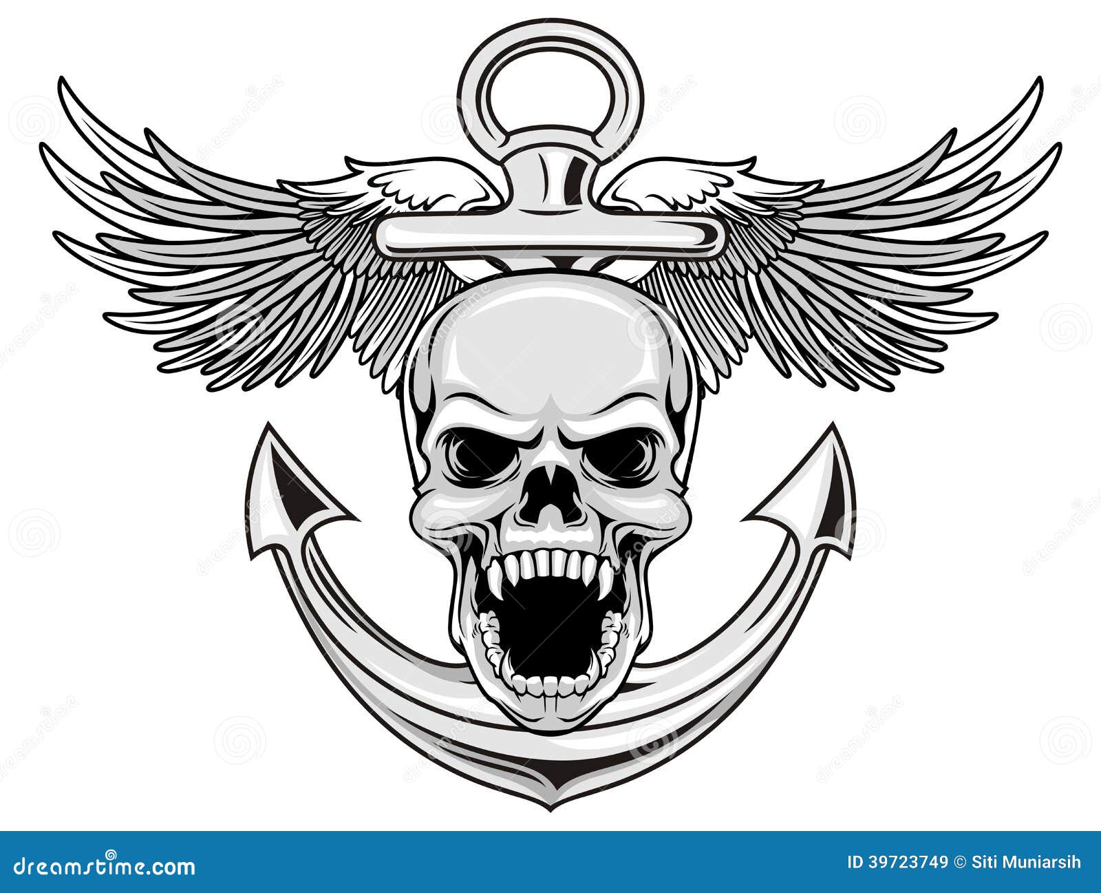 Navy skull stock vector. Illustration of myth, legend - 39723749