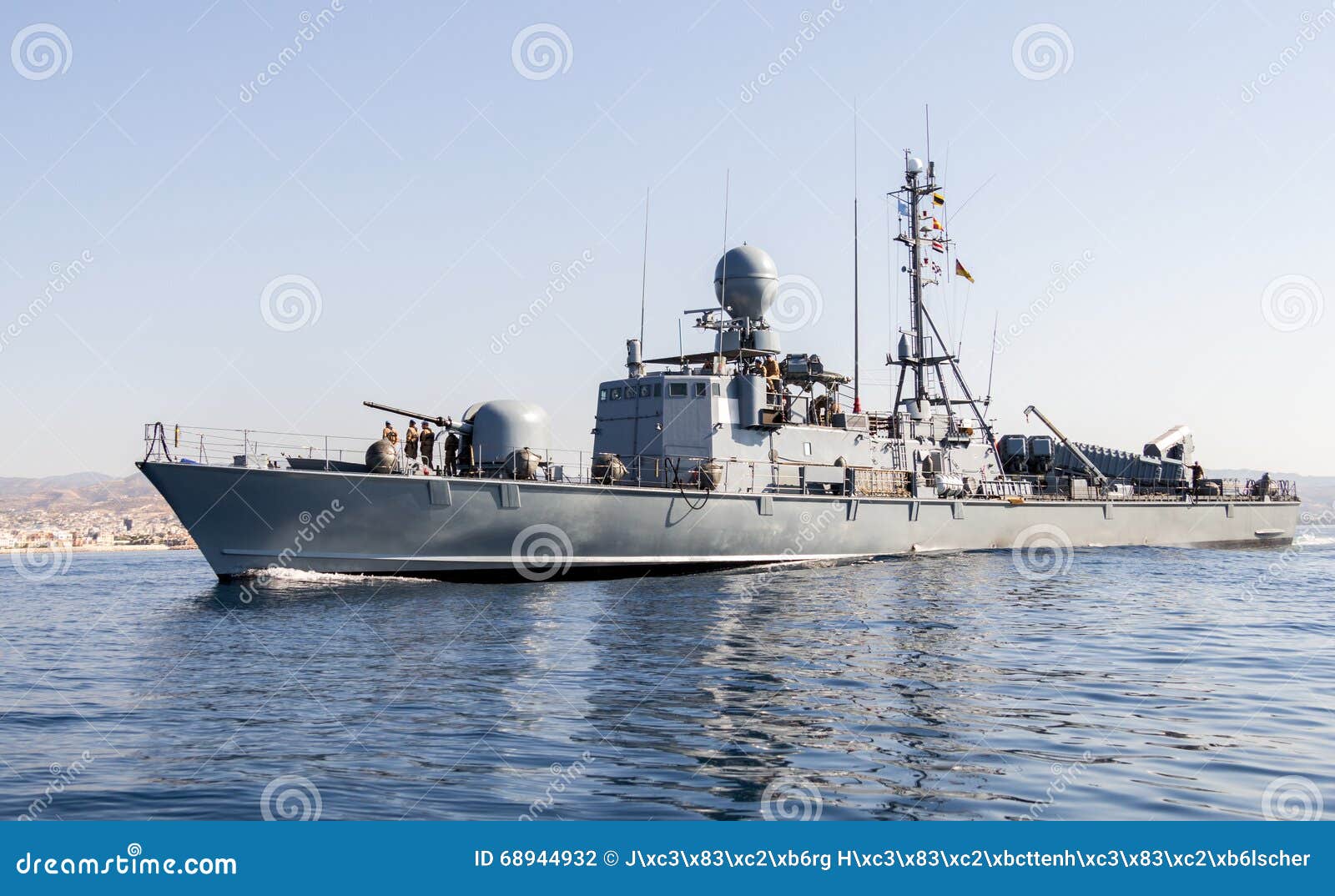 Navy Speedboat Drives To Harbor Stock Photo - Image of forces, conflict ...