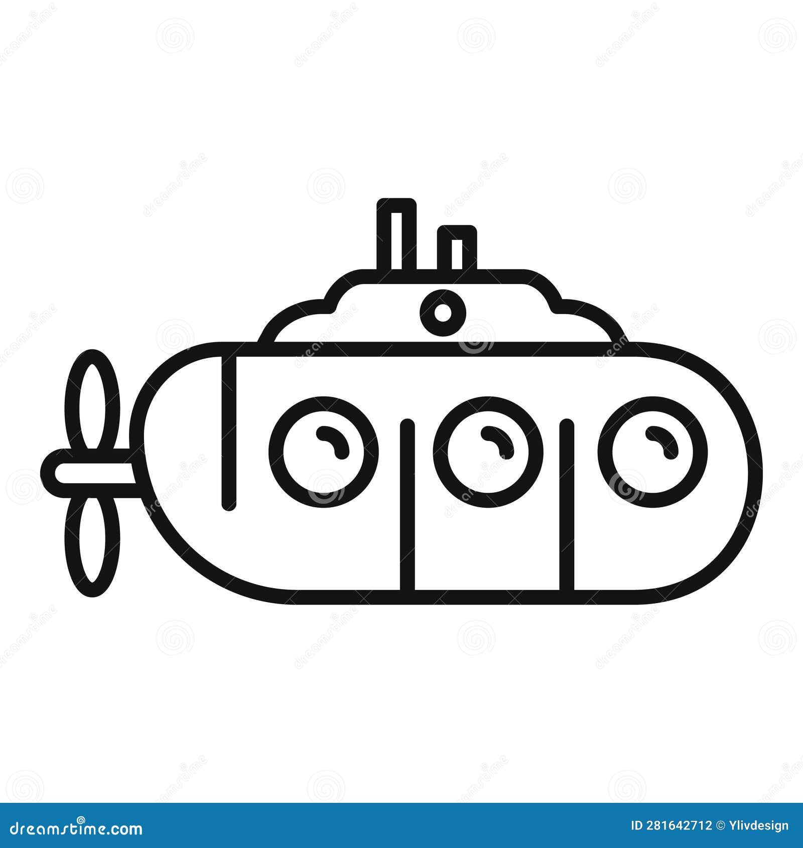 Navy Submarine Icon Outline Vector. Underwater Ship Stock Vector ...