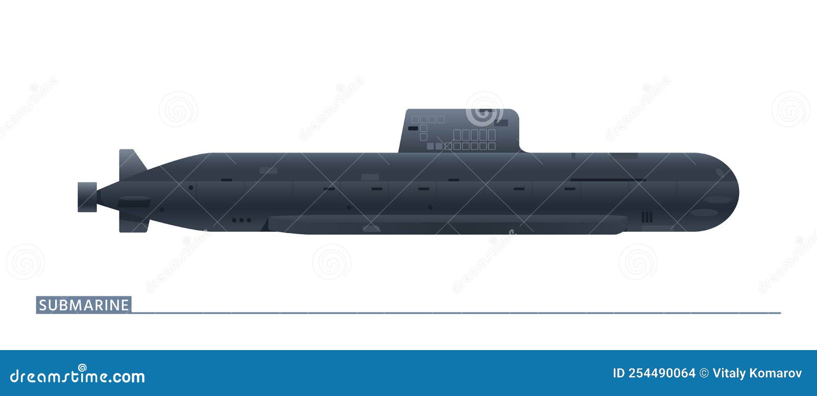 Navy Submarine. Navy Submarine Just on a White Background Stock Vector ...