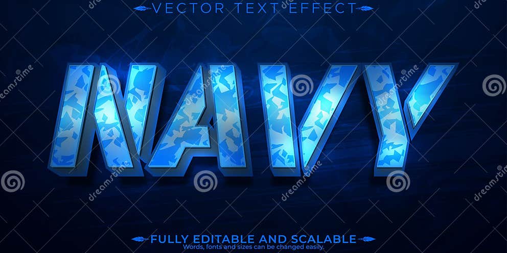 Navy Text Effect, Editable Army Text Style Stock Vector - Illustration ...