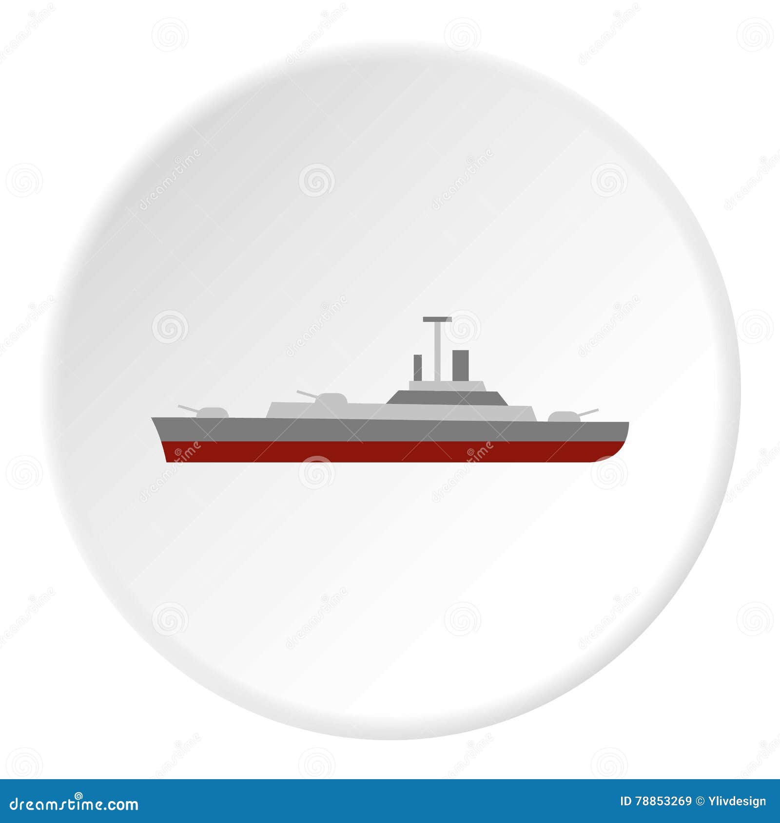Navy Warship Icon, Flat Style Stock Vector - Illustration of nuclear, shipping: 78853269