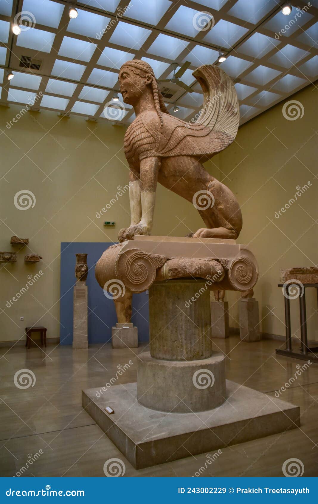 The Naxian Sphinx in Delphi Museum, Greece Editorial Stock Image ...