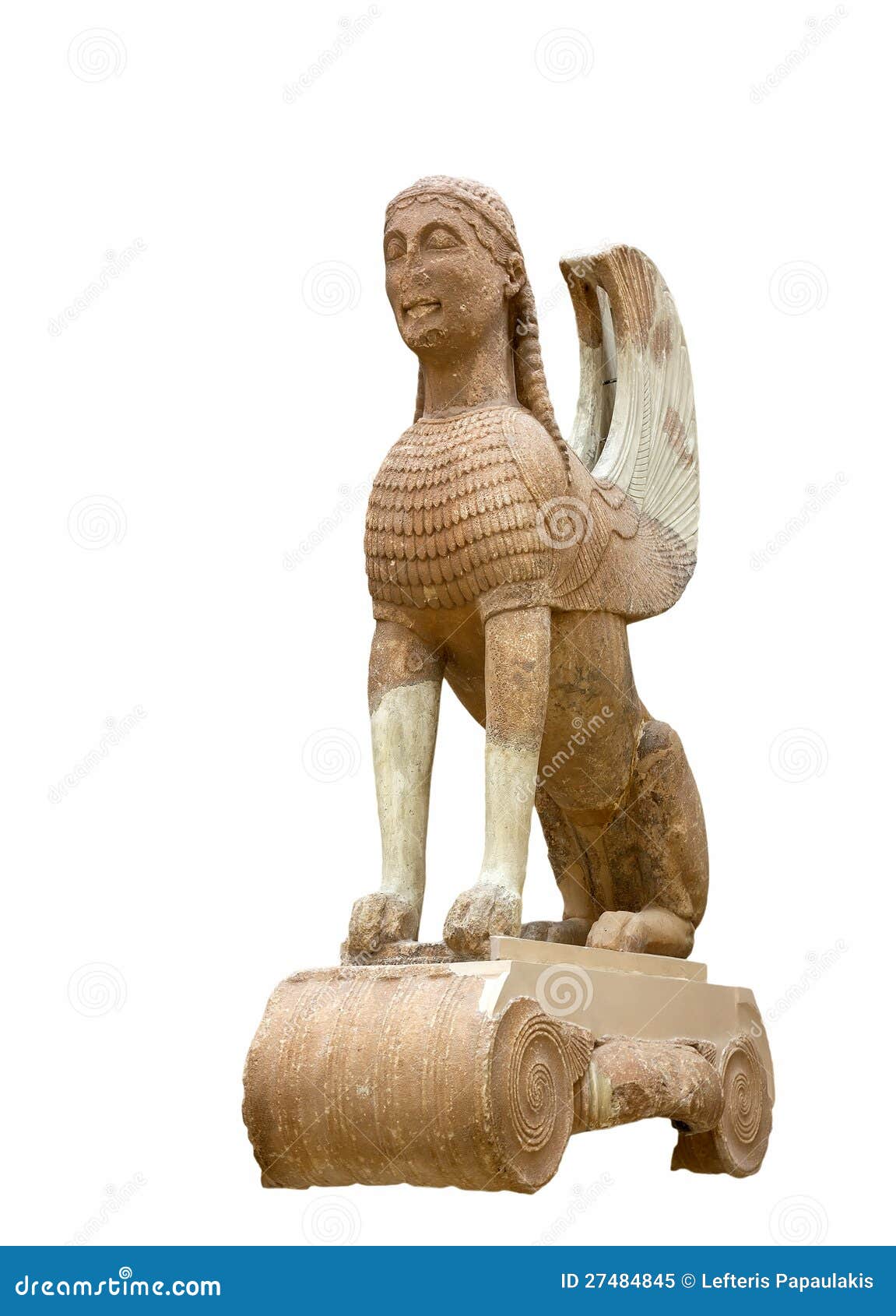 The Naxos Sphinx, Delphi, Greece Stock Image - Image of hellenic ...