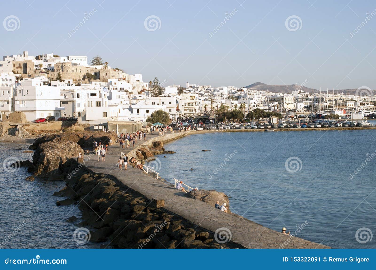 Naxos town editorial photo. Image of view, people, temple - 153322091