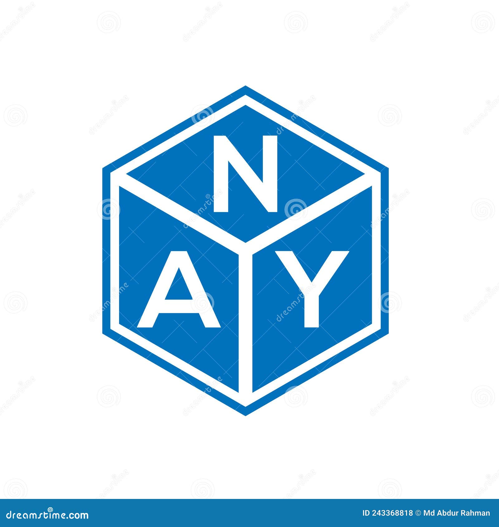 NAY Letter Logo Design On Black Background. NAY Creative Initials ...