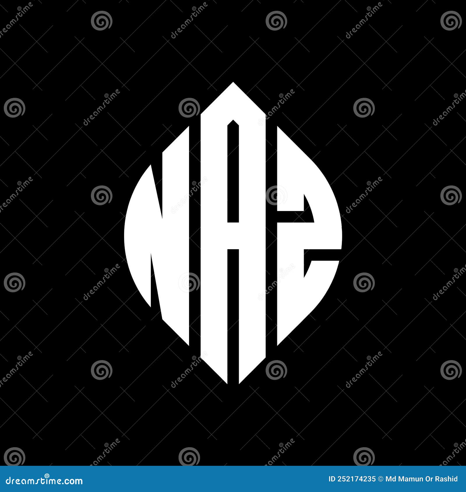 NAZ Circle Letter Logo Design with Circle and Ellipse Shape. NAZ ...